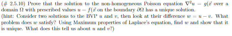 Solved (\# 2.5.10) Prove that the solution to the | Chegg.com