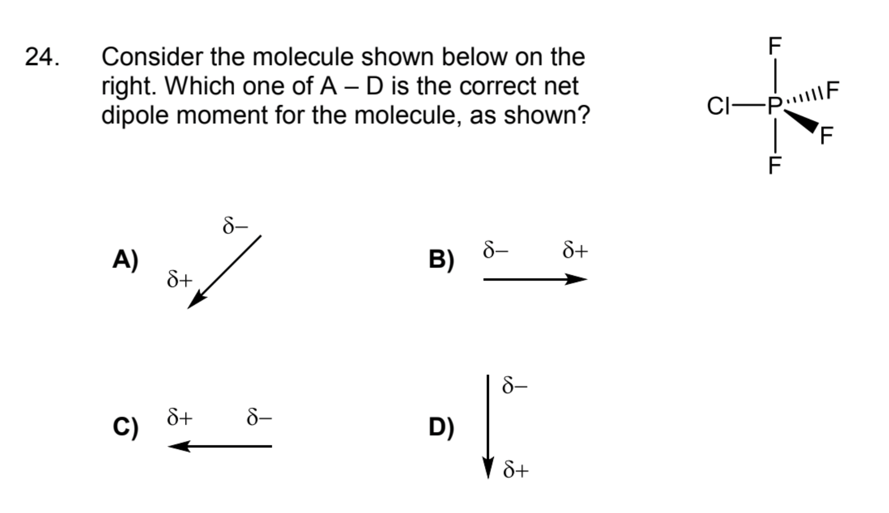 Solved Consider the molecule shown below on the right. Which | Chegg.com