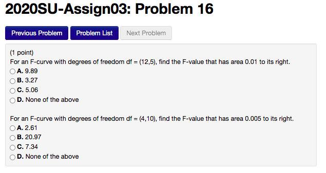 Solved 2020SU-Assign03: Problem 16 Previous Problem Problem | Chegg.com