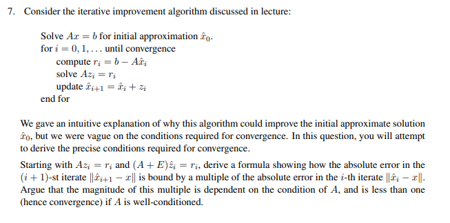 7. Consider the iterative improvement algorithm | Chegg.com