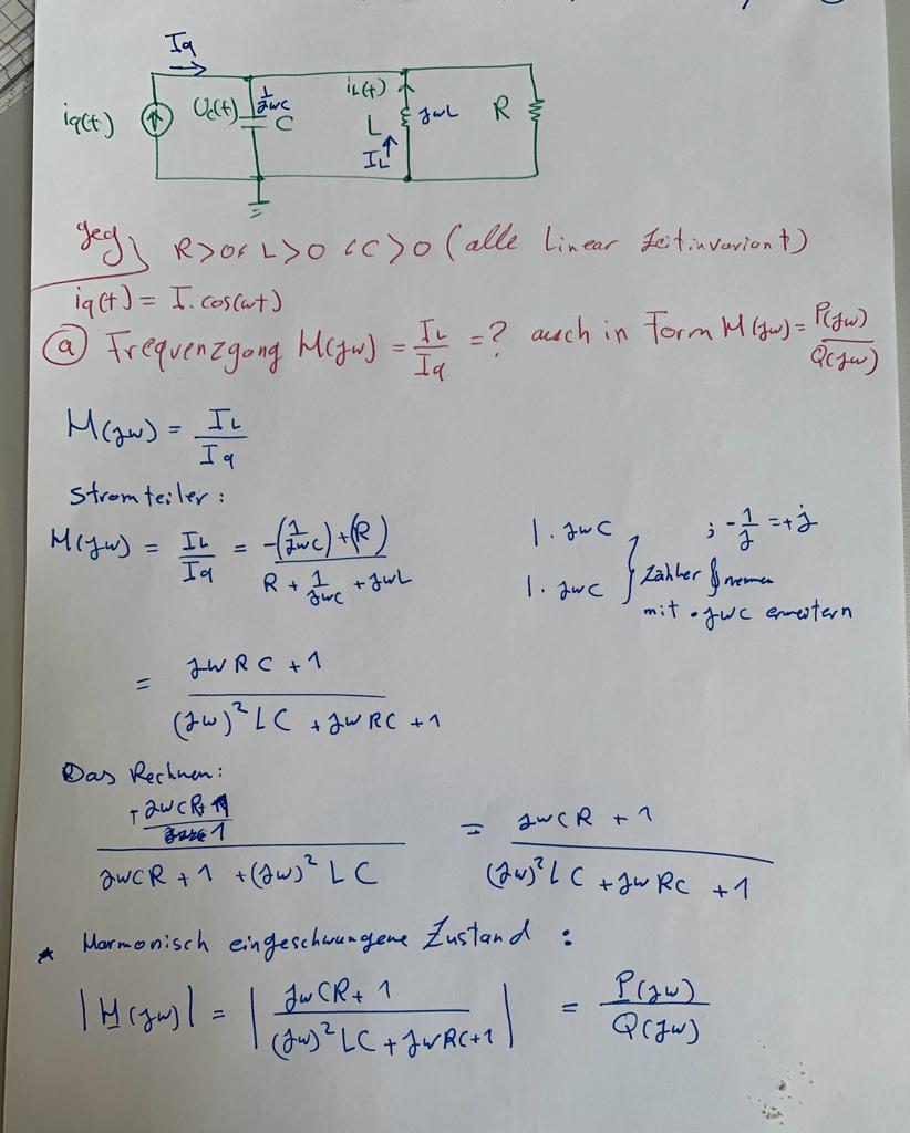 Solved Network analysis in the frequency domain / complex | Chegg.com