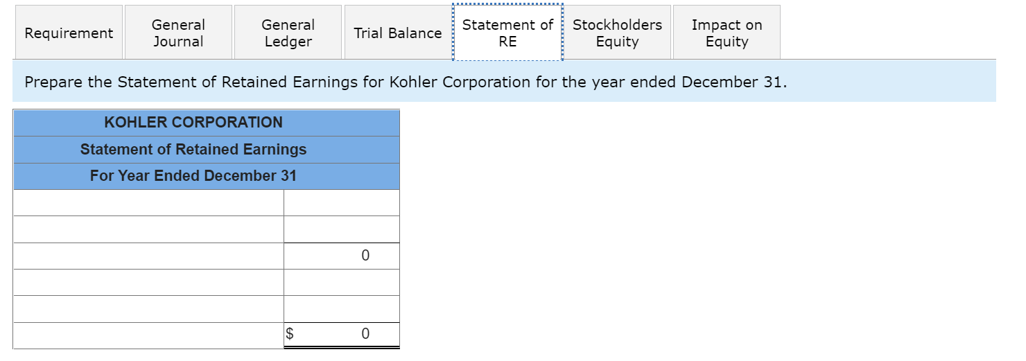 Solved GL 1301- Based on Problem 13 - 2A Kohler Company LO | Chegg.com