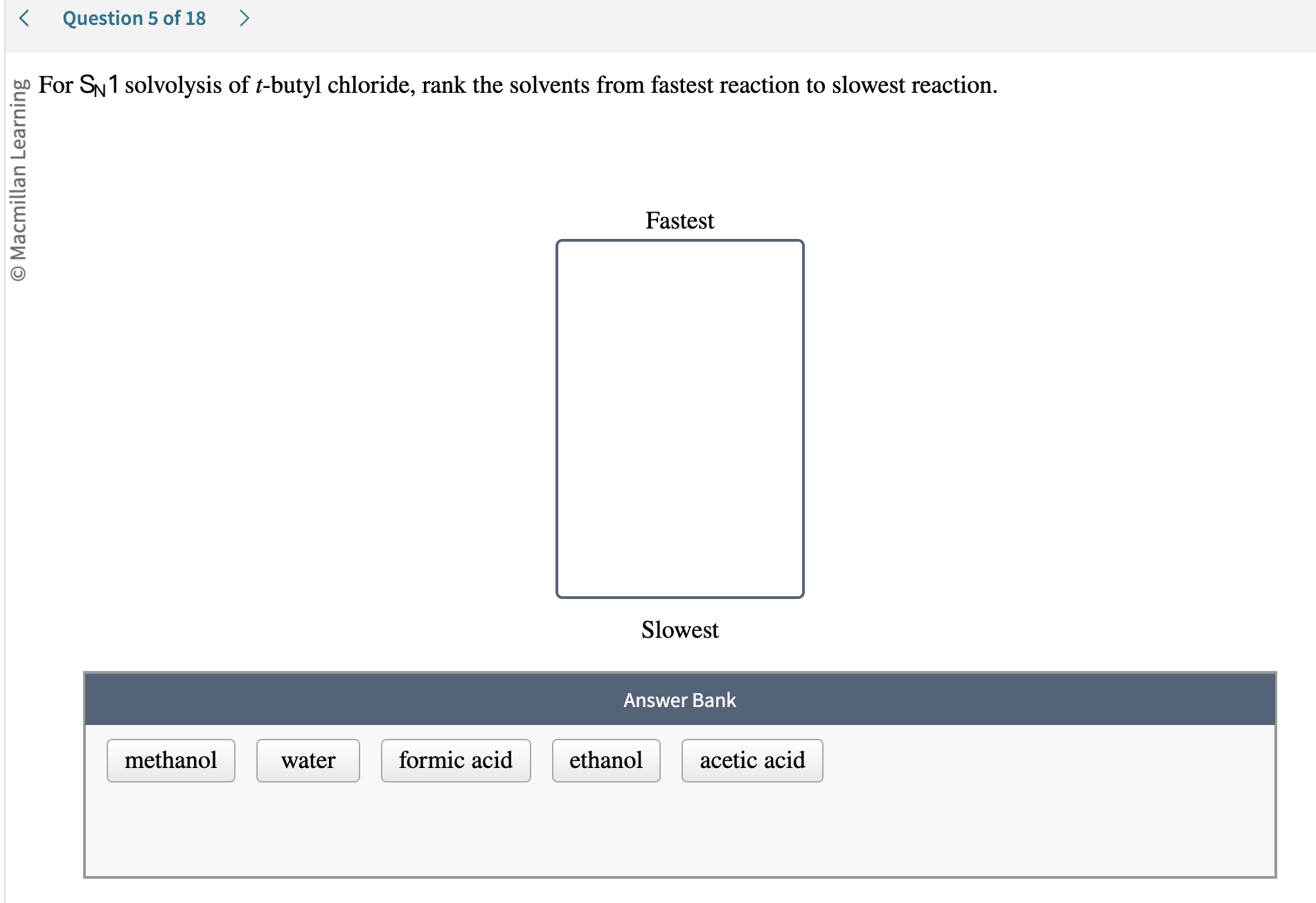 High Quality SOLUTION Question 5 ﻿of 18For \( \mathrm{S}_{\mathrm{N}} 1 \) | Chegg.com