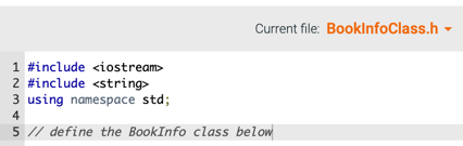 Solved Define a class, named, BookInfo, that contains (1) | Chegg.com