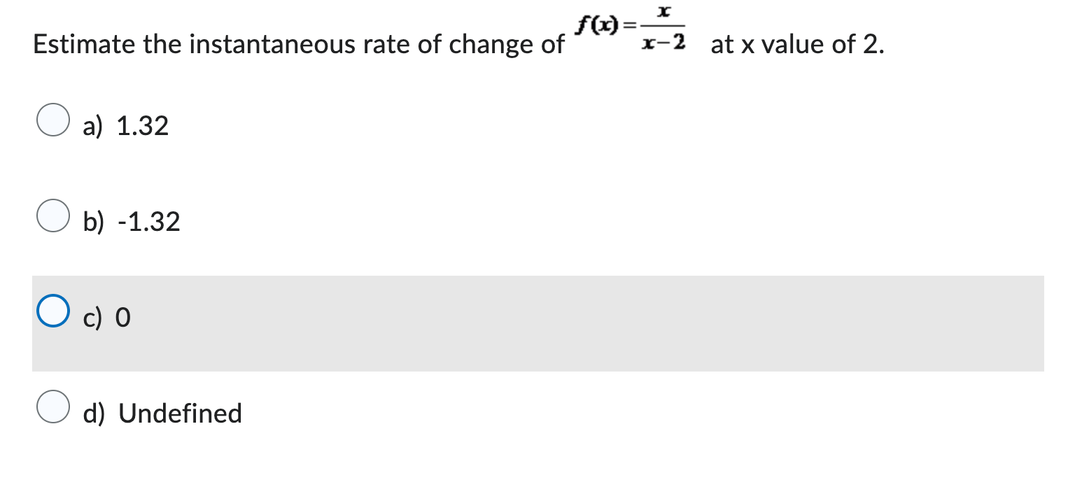Solved Estimate the instantaneous rate of change of | Chegg.com