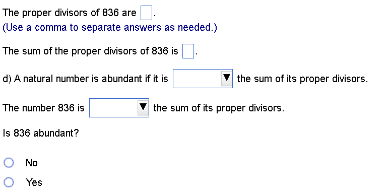 Solved The proper divisors of 836 are (Use a comma to | Chegg.com Solved The proper divisors of 836 are (Use a comma to | Chegg.com