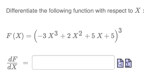 Solved Differentiate the following function with respect to | Chegg.com