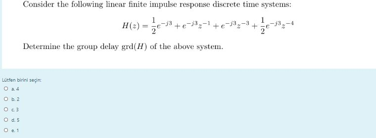 Solved Consider the following linear finite impulse response | Chegg.com