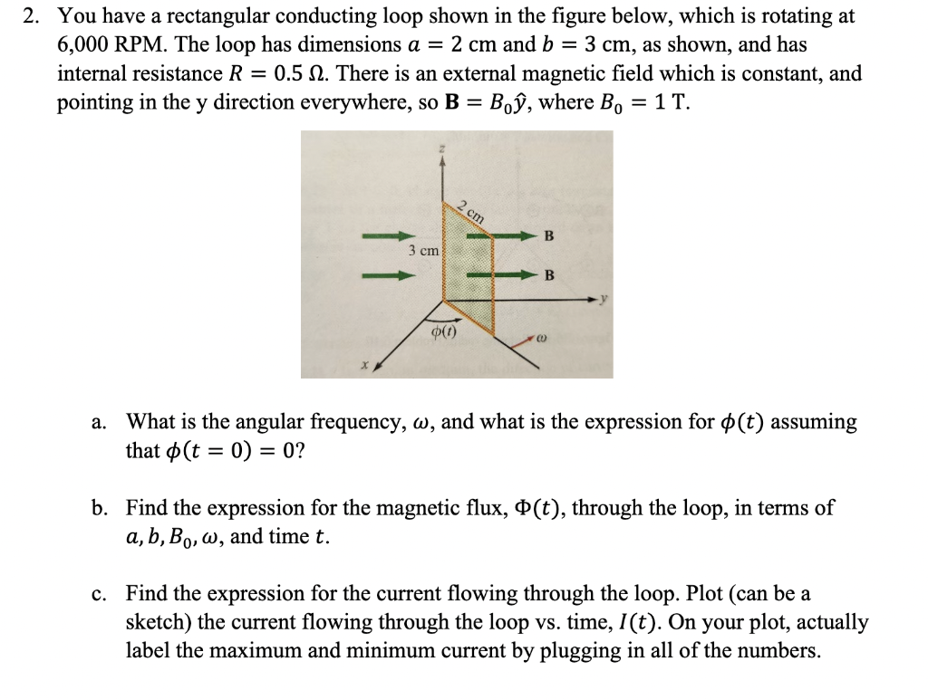 Solved You have a rectangular conducting loop shown in the | Chegg.com