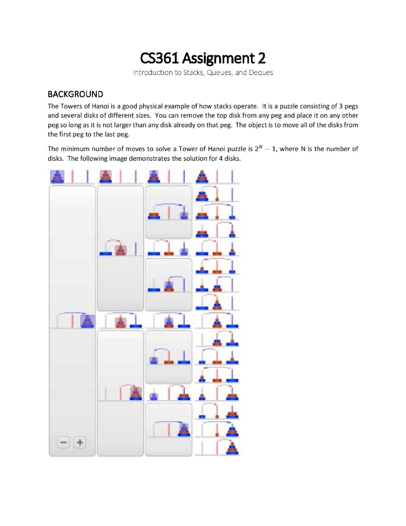 CS361 Assignment 2 Introduction to Stacks, Queues, | Chegg.com