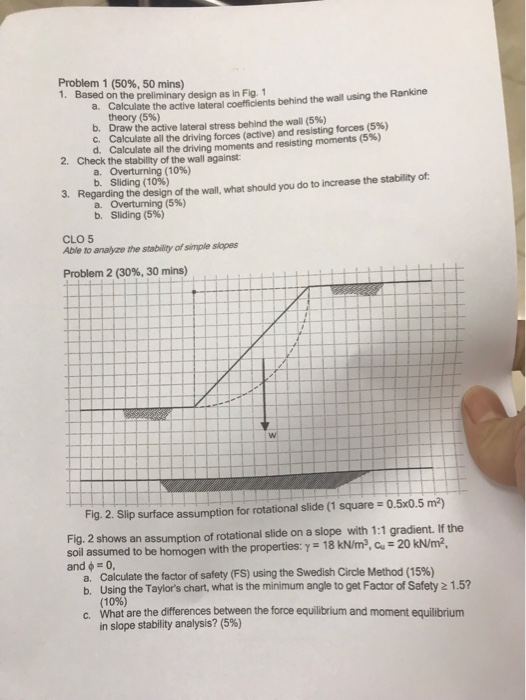 Solved Open note 1 sheet of A4 m Rules desain retaining | Chegg.com
