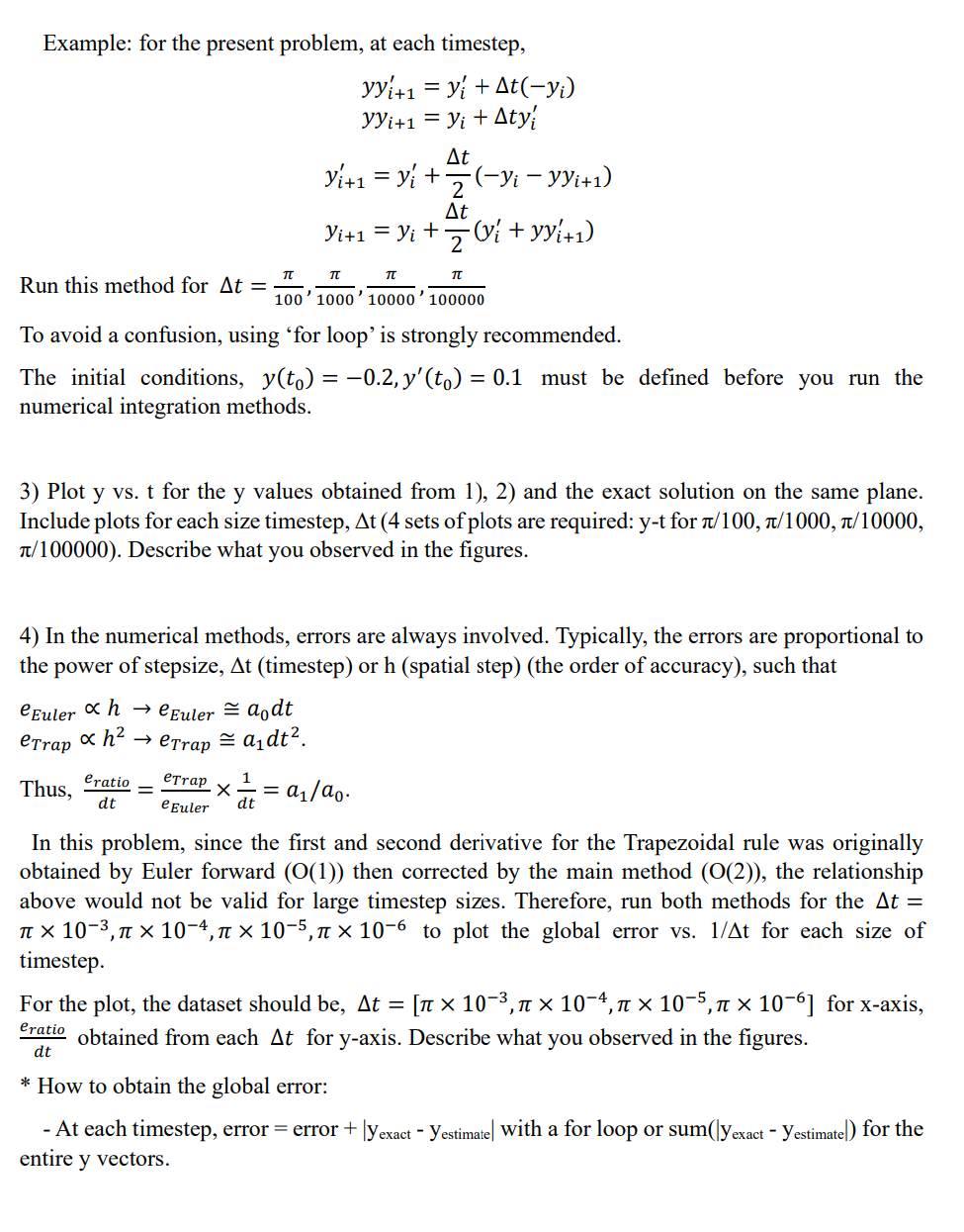 Problem dt2d2y=−y Initial conditions: | Chegg.com
