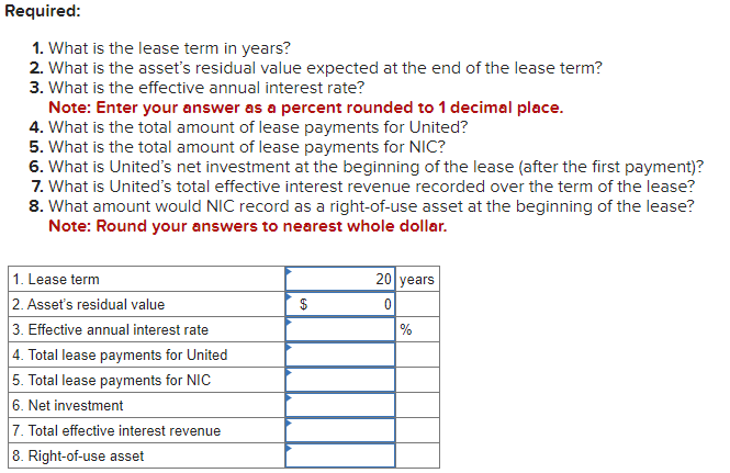 Solved Problem 15-6 (Algo) Lease amortization schedule | Chegg.com