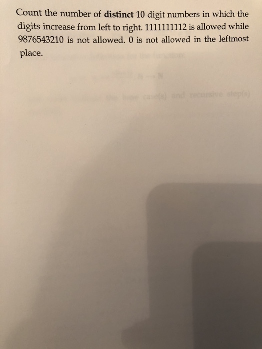 Solved Count the number of distinct 10 digit numbers in | Chegg.com