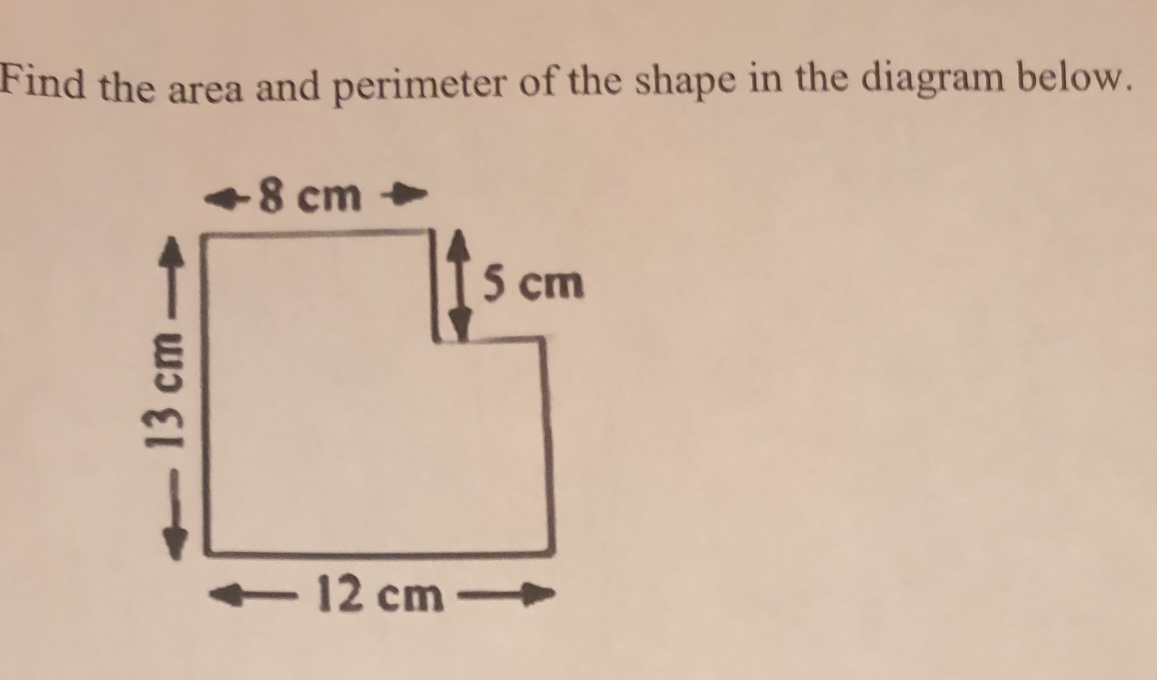 Solved Find the area and perimeter of the shape in the | Chegg.com