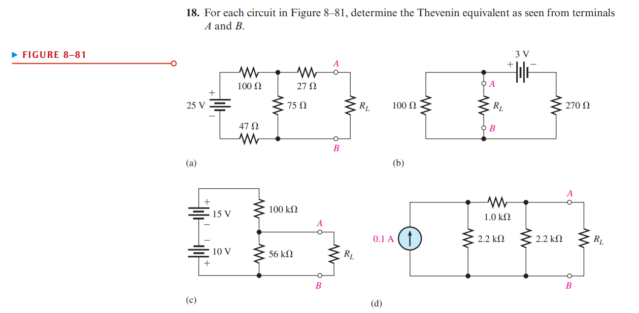 Solved For each circuit in Figure 8-81, ﻿determine the | Chegg.com