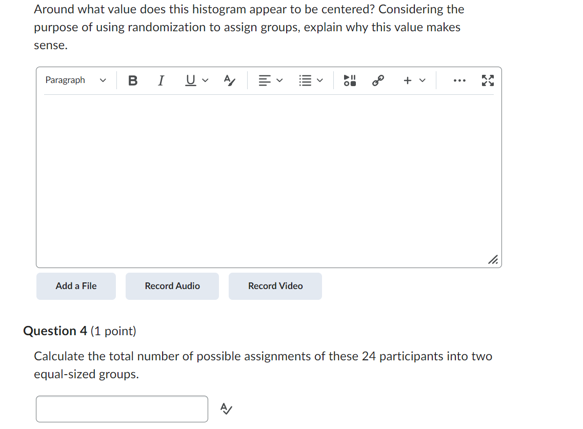 Solved Around what value does this histogram appear to be | Chegg.com