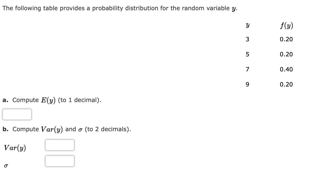 Solved The following table provides a probability | Chegg.com