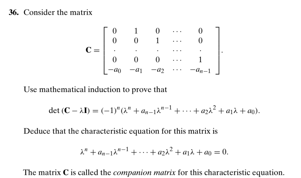 Solved 36. Consider the matrix | Chegg.com
