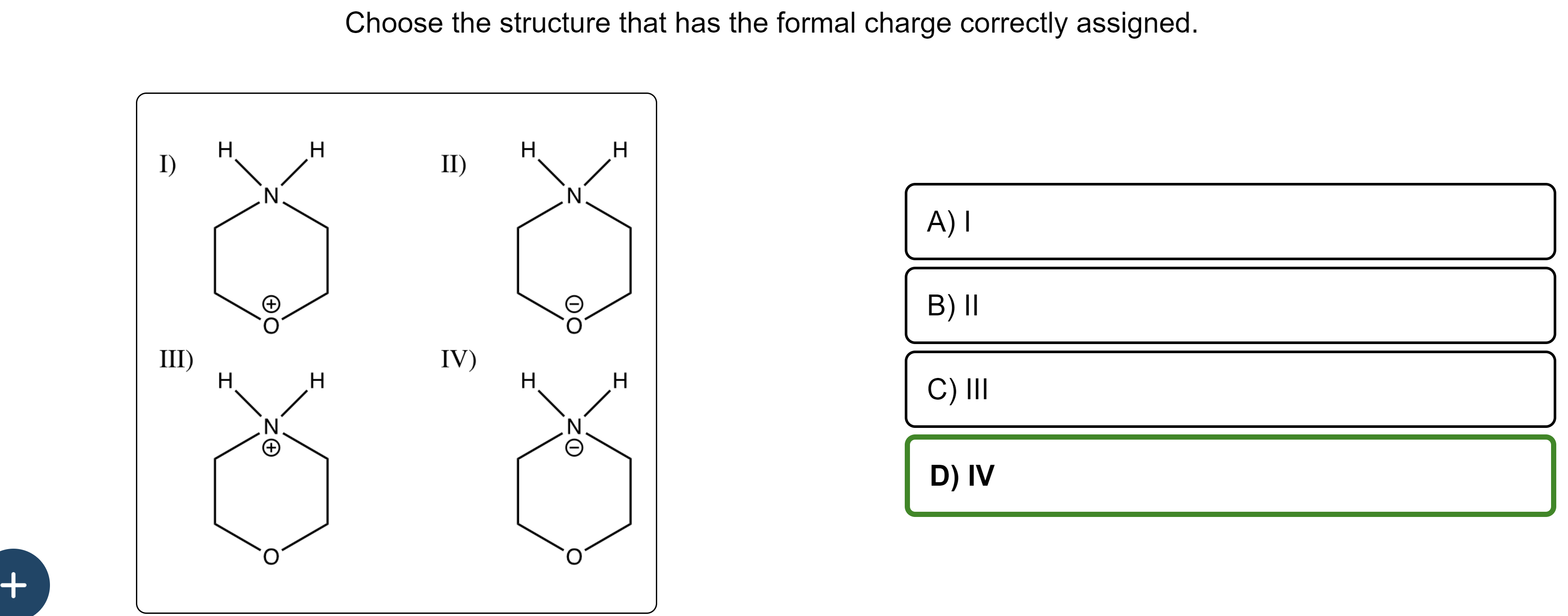 Solved Choose the structure that has the formal charge | Chegg.com