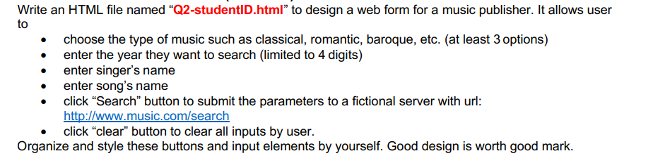 Solved Write an HTML file named "Q2-studentID.html" to | Chegg.com
