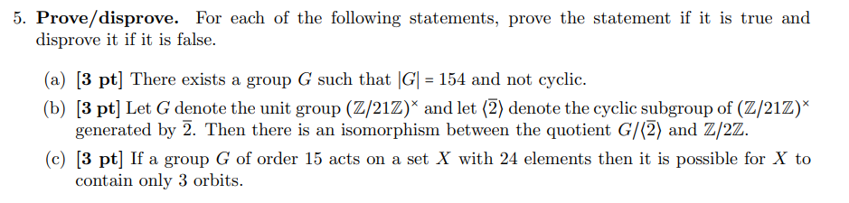 Solved 5. Prove/disprove. For each of the following | Chegg.com Solved 5. Prove/disprove. For each of the following | Chegg.com
