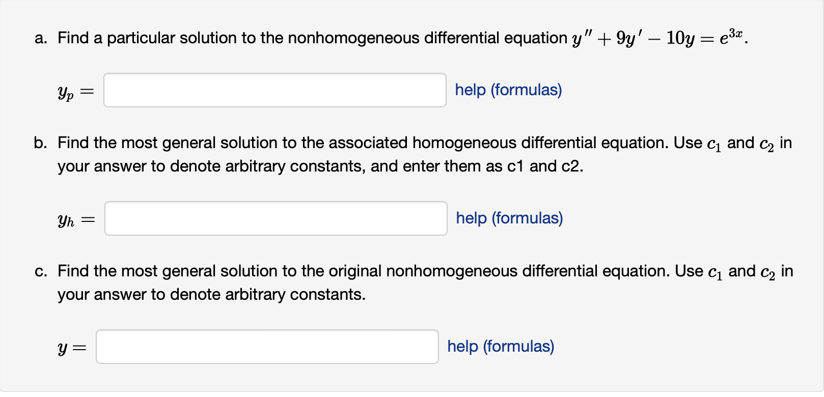 Solved a. Find a particular solution to the nonhomogeneous | Chegg.com