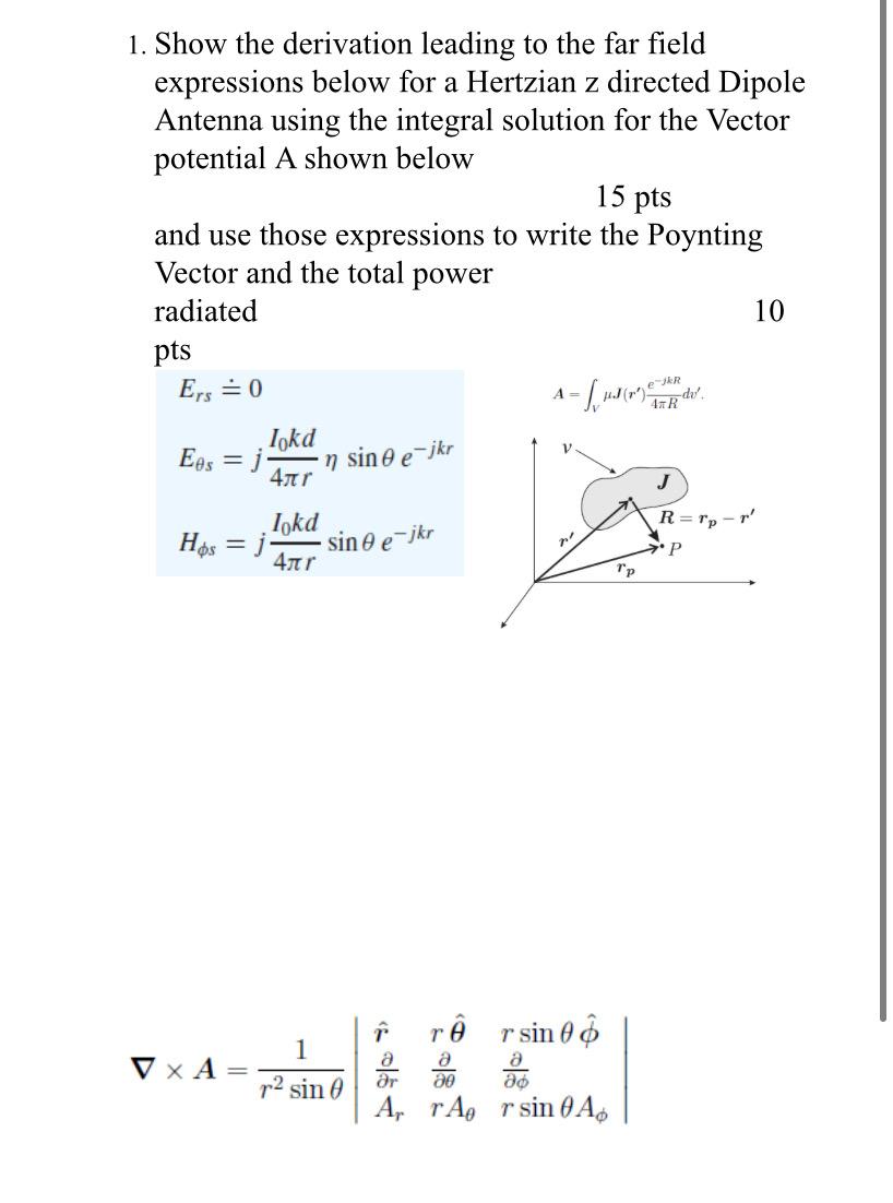 Solved 1. Show the derivation leading to the far field | Chegg.com