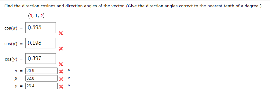 Solved Find the direction cosines and direction angles of | Chegg.com