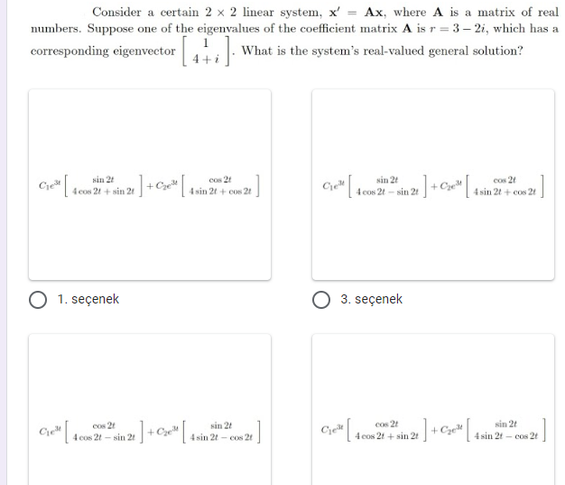 Solved Consider a certain 2 x 2 linear system, x' = Ax, | Chegg.com