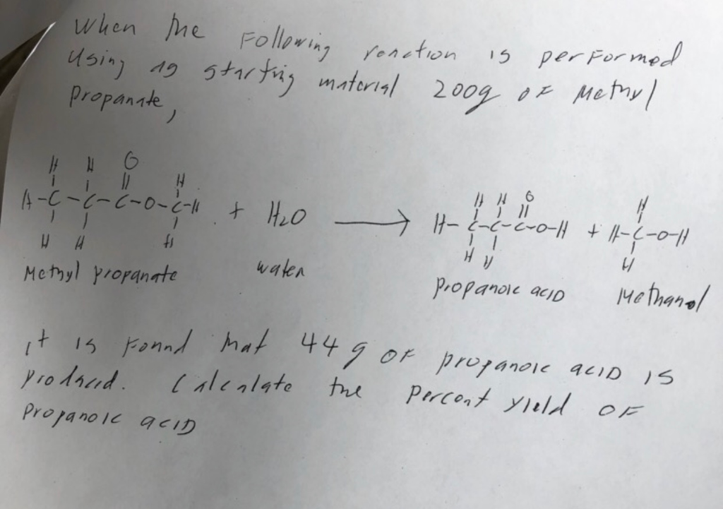 Solved When the following reaction is performed using a | Chegg.com