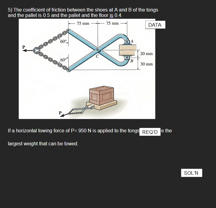 Solved 5) The coefficient of friction between the shoes at A | Chegg.com
