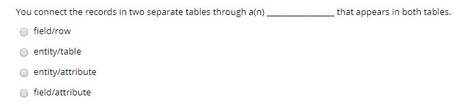 Solved that appears in both tables. You connect the records | Chegg.com