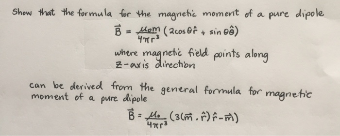 Solved Show that the formula for the magnetic moment of a | Chegg.com