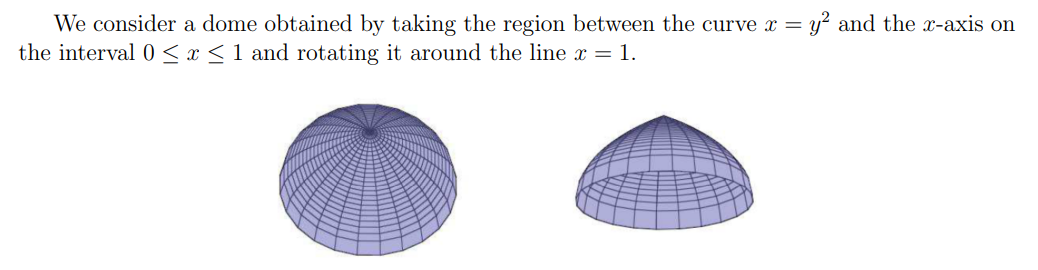 Solved 1. Find the volume of the dome using a diagram and | Chegg.com