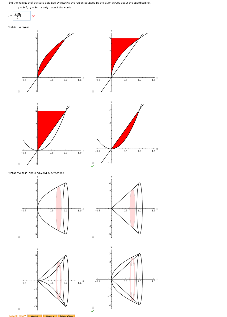 Solved Find the volume V of the solid obtained by rotating | Chegg.com