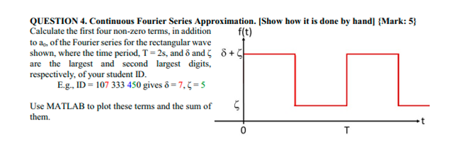 Solved QUESTION 4. Continuous Fourier Series Approximation. | Chegg.com