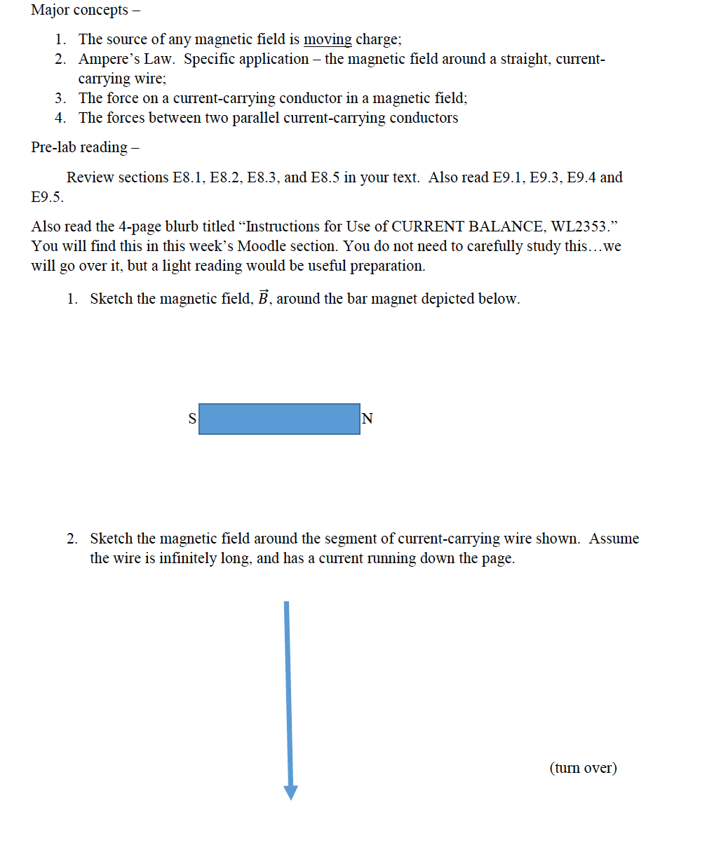 Solved Major concepts - 1. The source of any magnetic field | Chegg.com