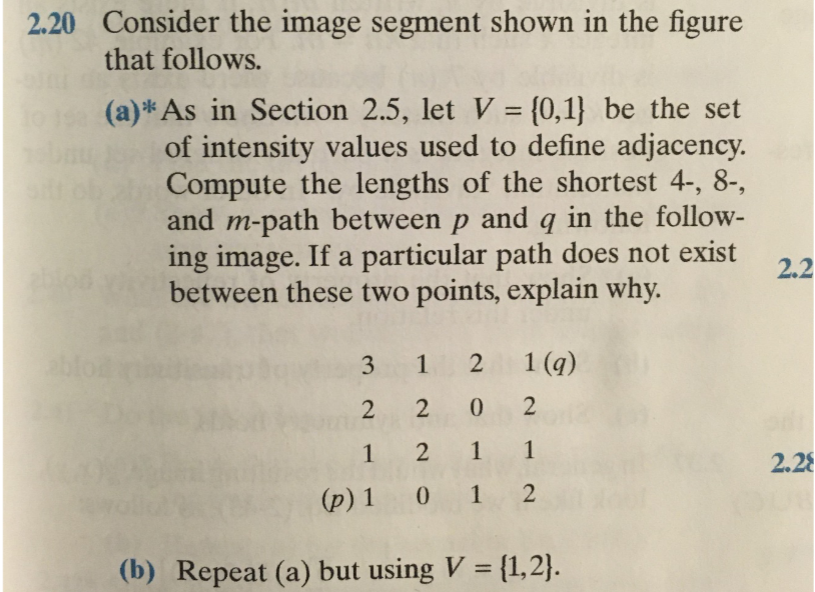Solved 20 Consider the image segment shown in the figure | Chegg.com