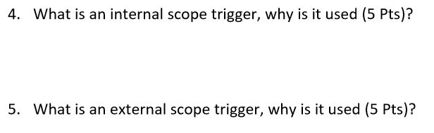Solved 4 What Is An Internal Scope Trigger Why Is It Used
