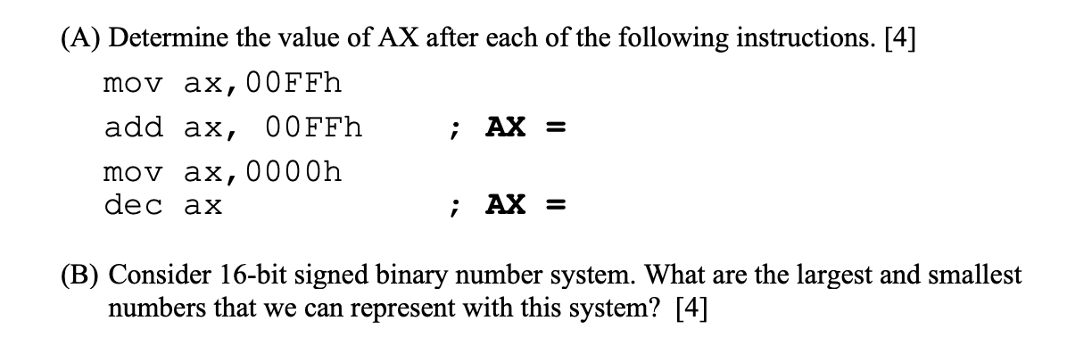 Solved (A) Determine the value of AX after each of the | Chegg.com