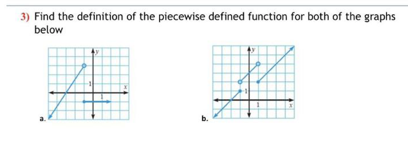 Solved 3) Find the definition of the piecewise defined | Chegg.com