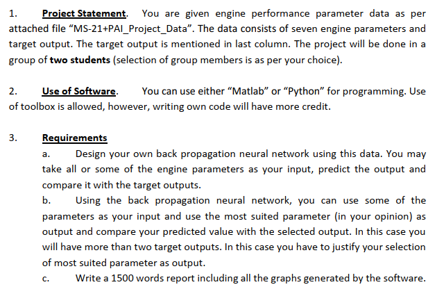 Solved 1 Project Statement You Are Given Engine 0427