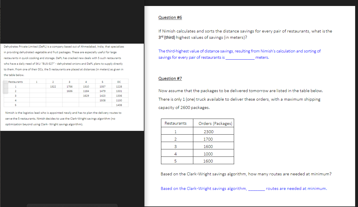 Solved Dehydrates Private Limited (DePL) ﻿is a company based | Chegg.com