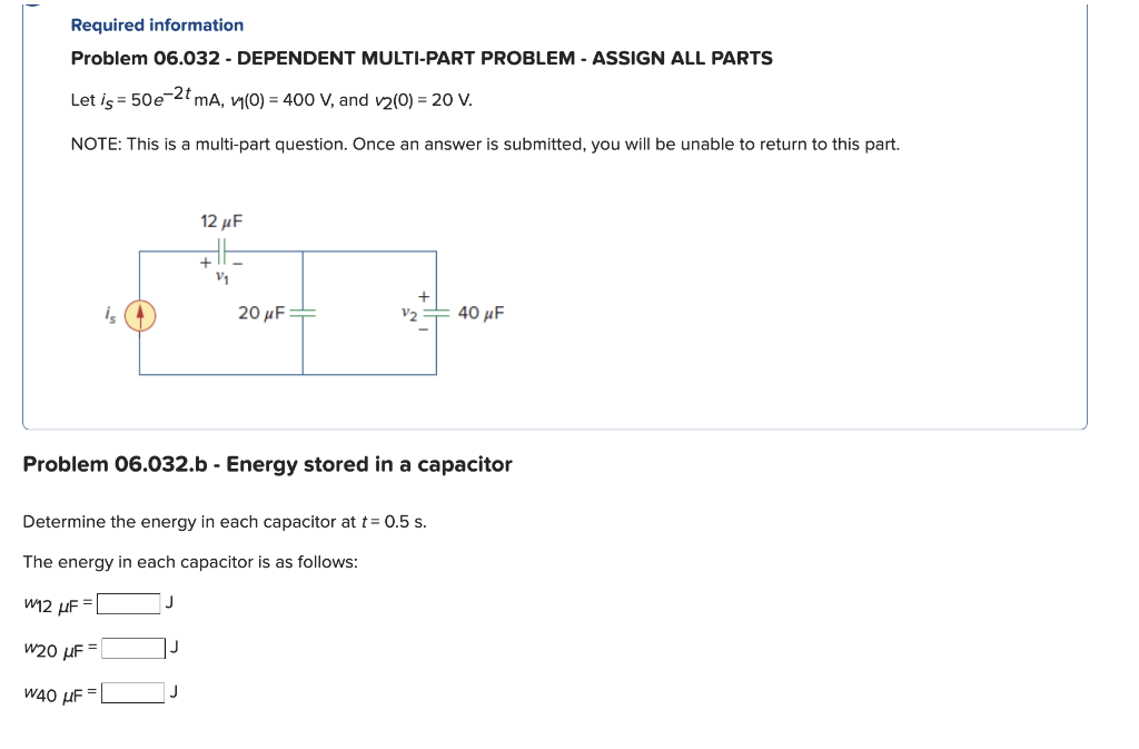 Solved Required information Problem 06.032 - DEPENDENT | Chegg.com