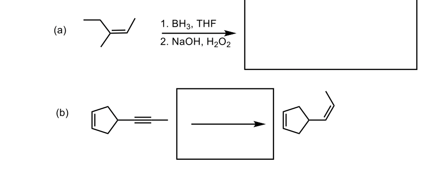 Solved (a) ) 1. BH3, THE 2. NaOH, H2O2 (b) | Chegg.com