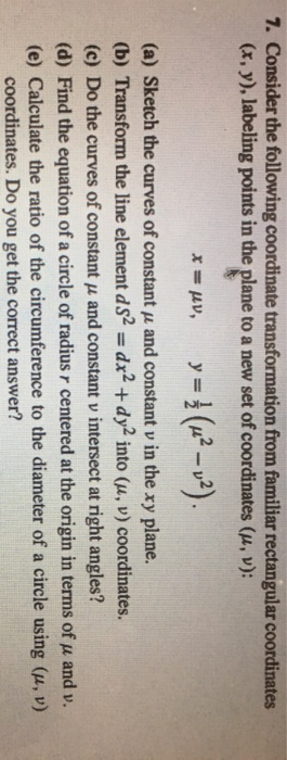 7 Consider The Following Coordinate Transformation