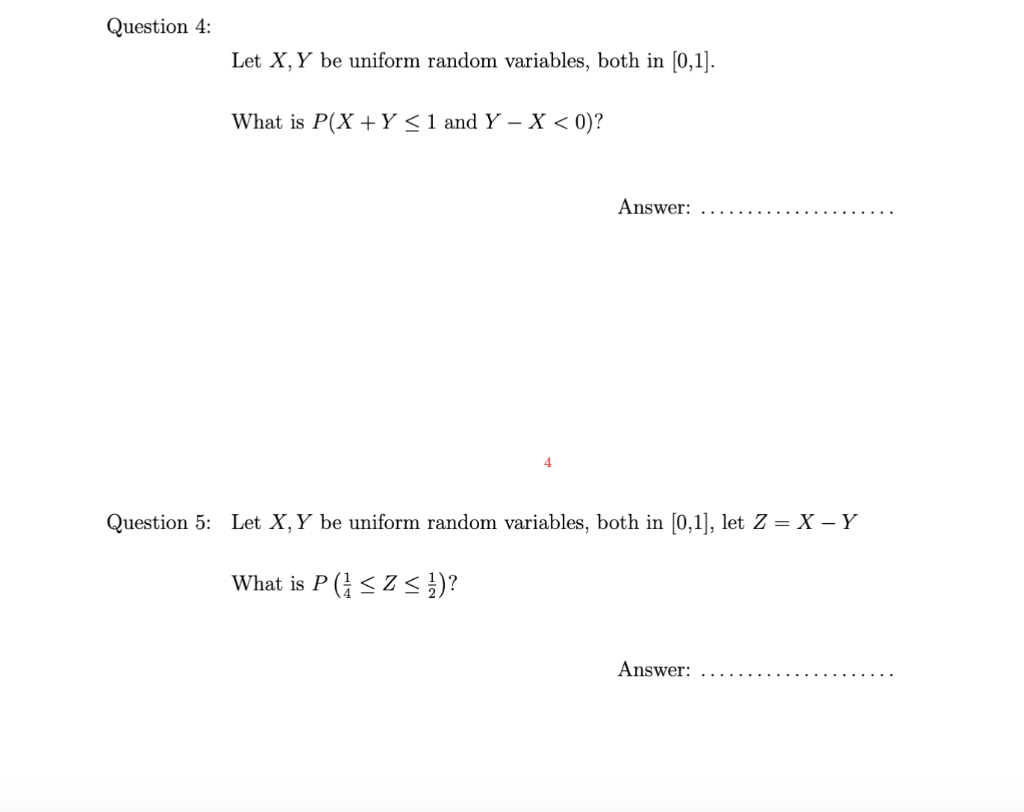 Solved Let X,Y be uniform random variables, both in [0,1]. | Chegg.com