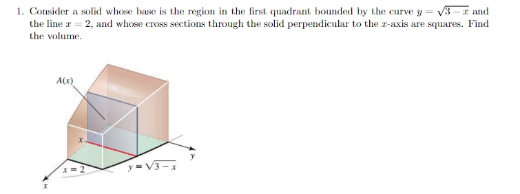 Solved Consider a solid whose base is the region in the | Chegg.com