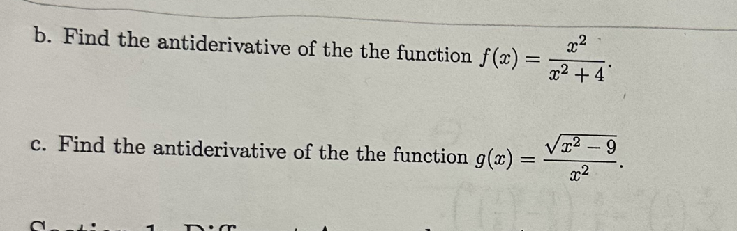 Solved b. Find the antiderivative of the the function | Chegg.com